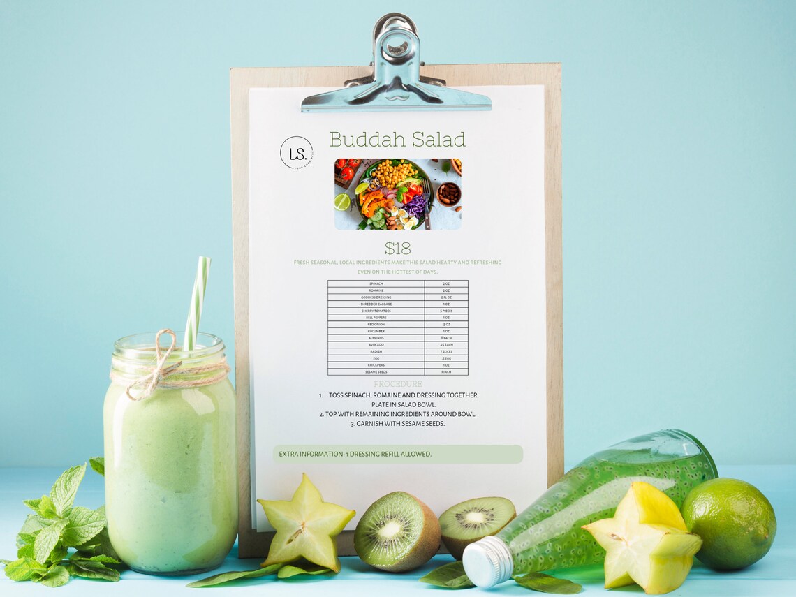 Editable Spec Sheet and Recipe Template Blank Recipe - Etsy