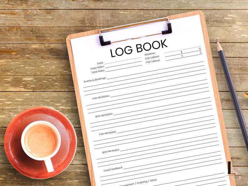 Restaurant Log Book, Hospitality Industry Review Journal, Manager Log ...