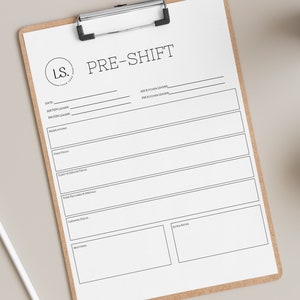 Pre-shift for Restaurants, Editable Pre Shift Template, Restaurant ...