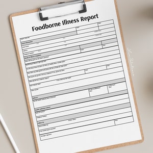 Foodborne Illness Report, Restaurant Form, Printable Report, Restaurant ...