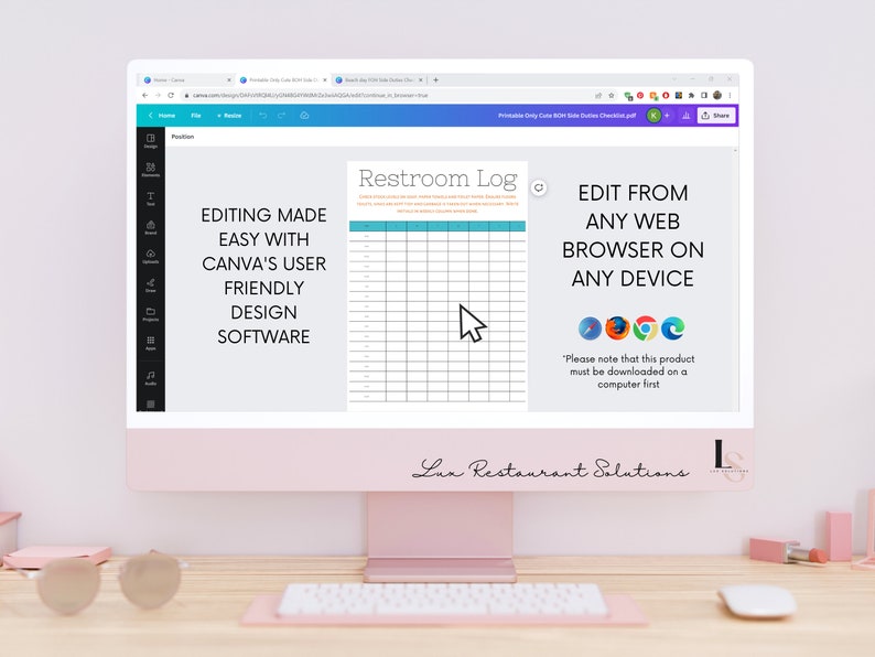 Bathroom Log, Restroom Checklist, Editable Template, Washroom Log ...