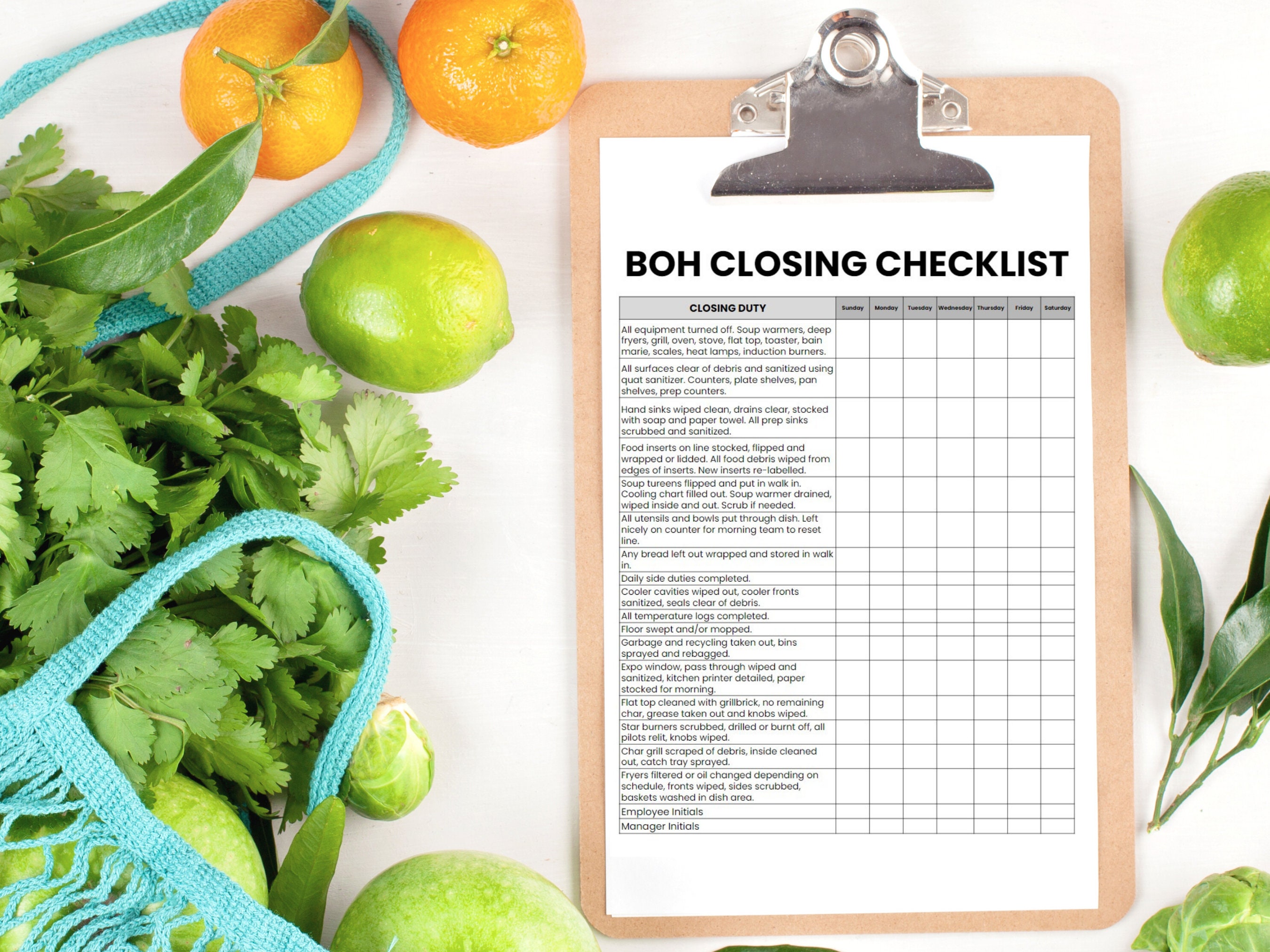 Kitchen Checklist Bundle for Professional Kitchens, 9 Editable Kitchen ...