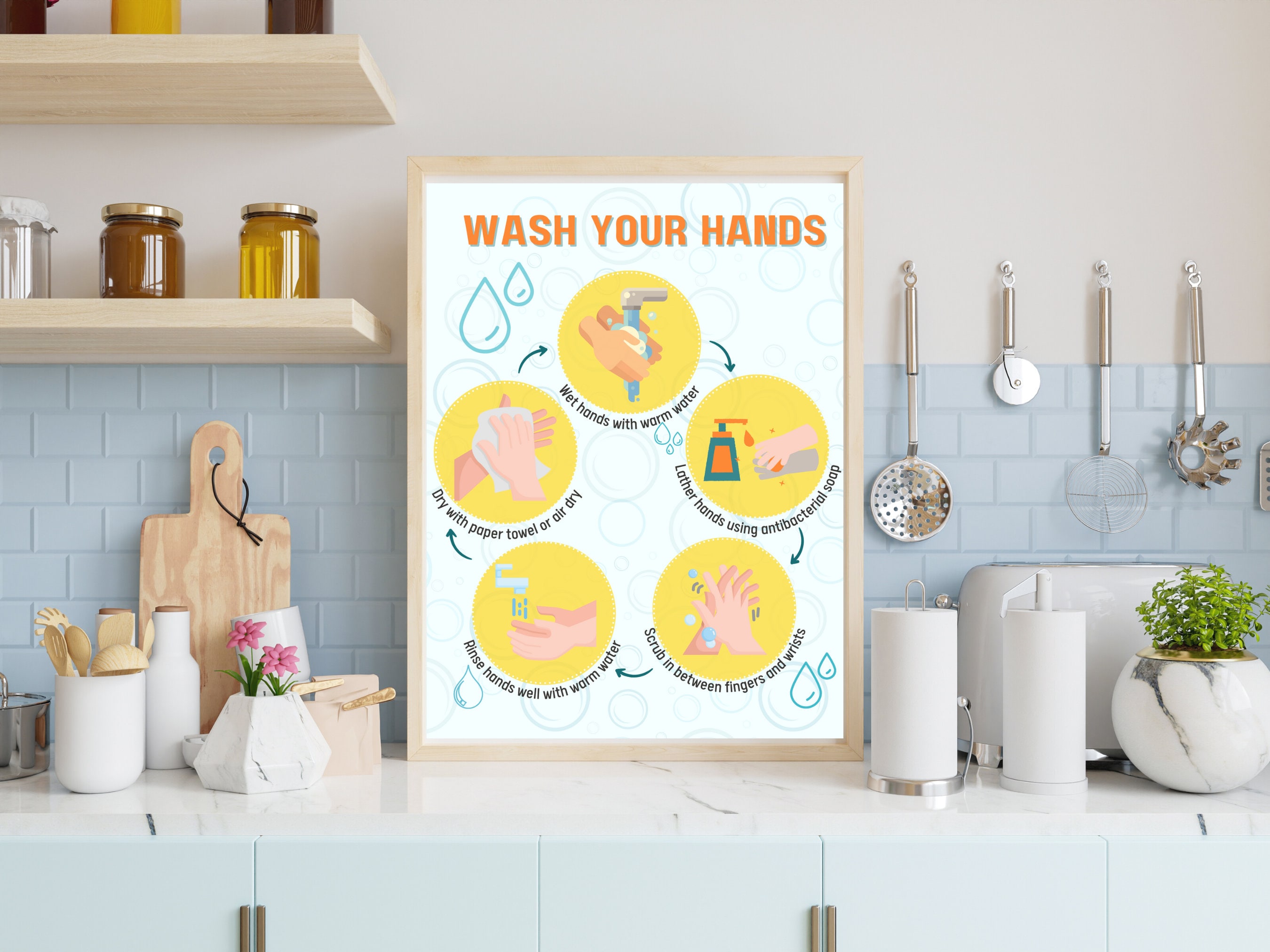 Printable Handwashing Sign, Health and Safety Awareness, Wash Your ...