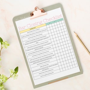 Bar Template Bundle, Editable Bartending Templates, Bar Operations ...