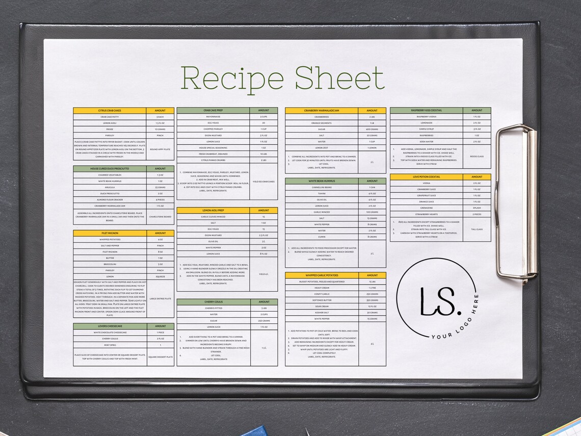 Restaurant Station cheat Sheets, Restaurant Training Materials ...