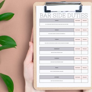Bar Template Bundle, Editable Bartending Templates, Bar Operations ...