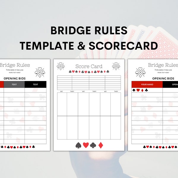Chicago Bridge Game Score Card - Etsy