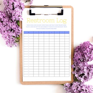 Bathroom Log Restroom Checklist Editable Template Washroom - Etsy