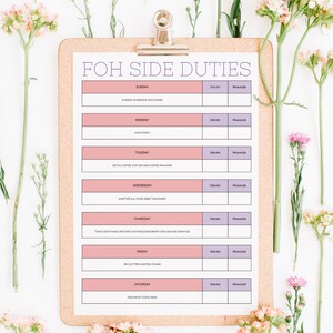 Professional Server Checklist Bundle, Easy to Edit Templates, Opening ...