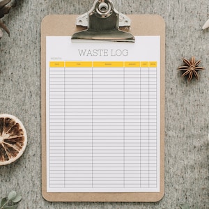 Food Waste Log Bar Waste Log Editable Restaurant Template 4 - Etsy