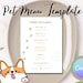Pet Menu Template, Dog Menu for Restaurants or Events, Canva Dog Menu ...