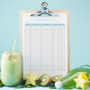 Food Waste Log Bar Waste Log Editable Restaurant Template 4 - Etsy