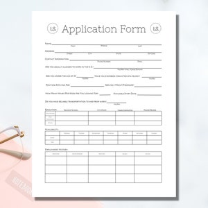Restaurant Application Form Editable Application Template - Etsy