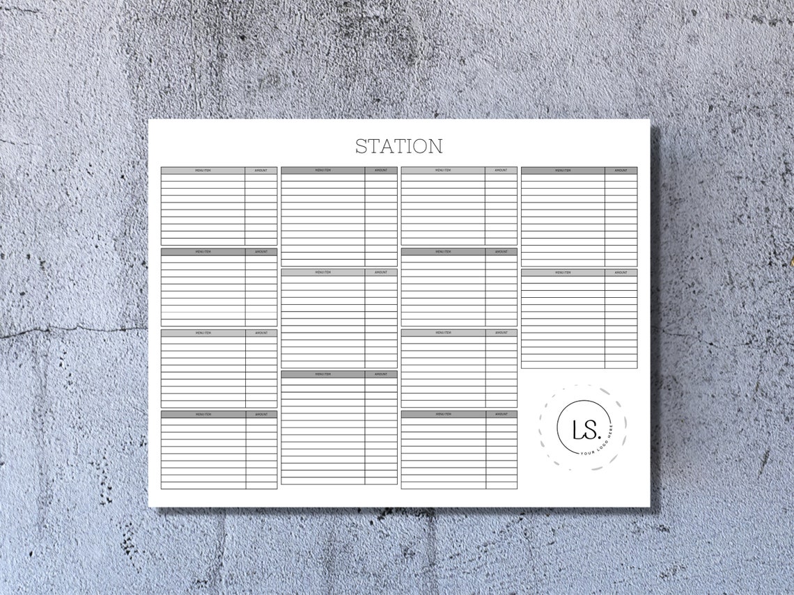 Restaurant Station cheat Sheets Restaurant - Etsy