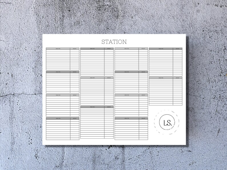 Restaurant Station cheat Sheets Restaurant - Etsy