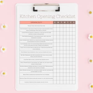 Bakery Opening Checklist, Editable Template for Bakeries, Bakery Daily ...