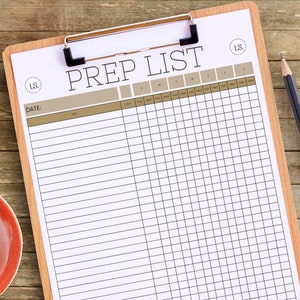 Prep and Par List for Kitchens, Food Prep List, Edit Free With Canva ...