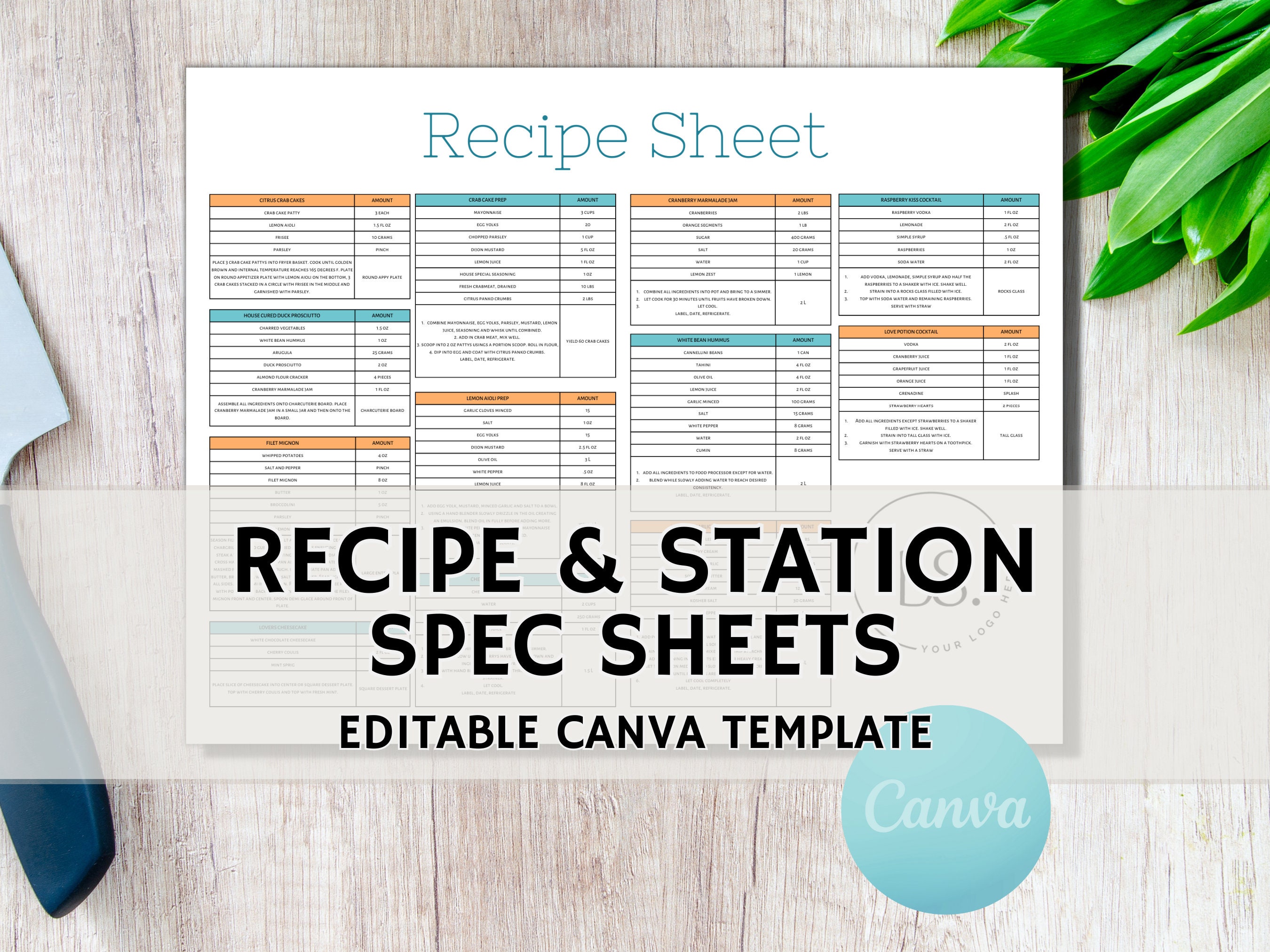 Restaurant Station "cheat Sheets", Restaurant Training Materials ...