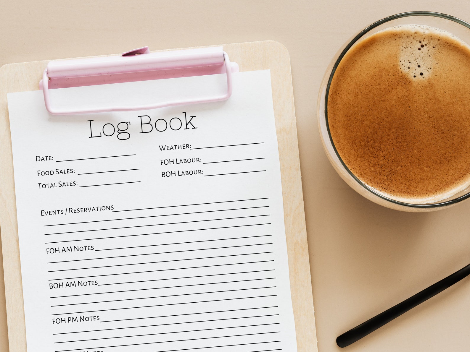 Restaurant Log Book, Industry Review Journal, Day Book, Manager Log ...