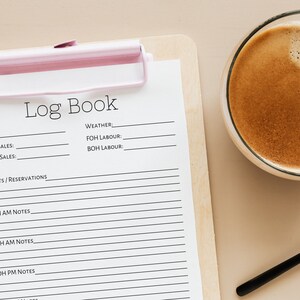 Restaurant Log Book, Industry Review Journal, Day Book, Manager Log ...