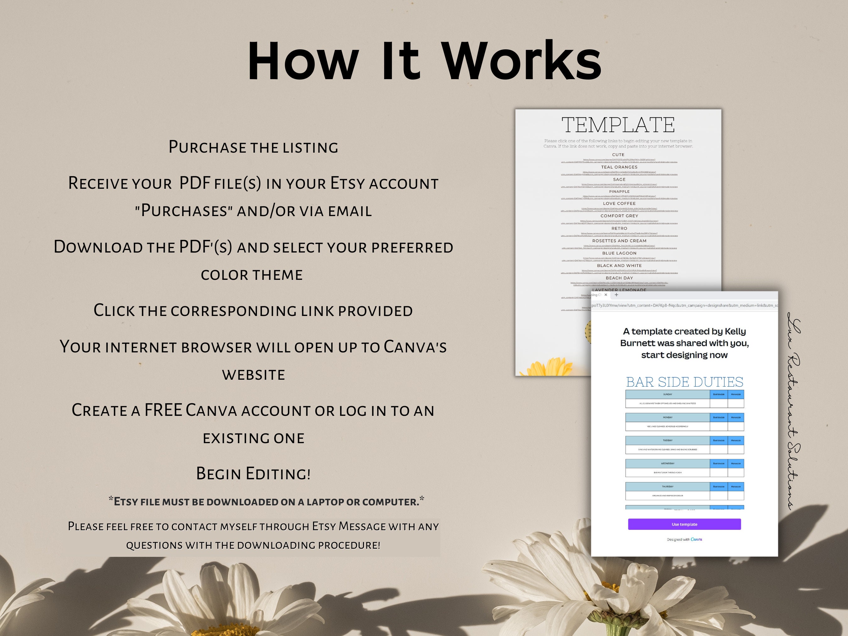 Bar Side Duties Checklist Bartender Checklist Bar Side Work - Etsy