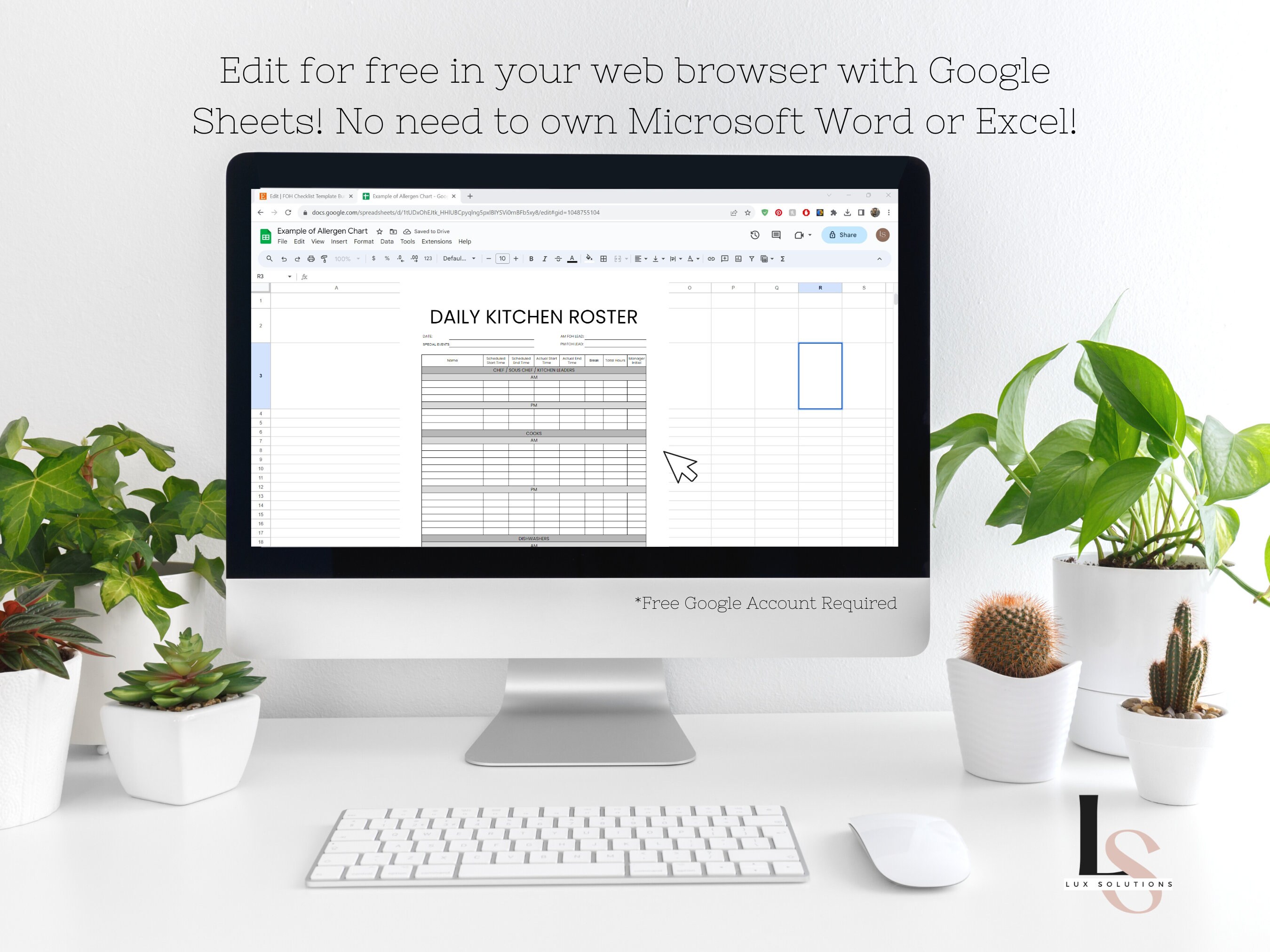 Daily Roster for Restaurants & Bars, Schedule Template for Restaurants ...
