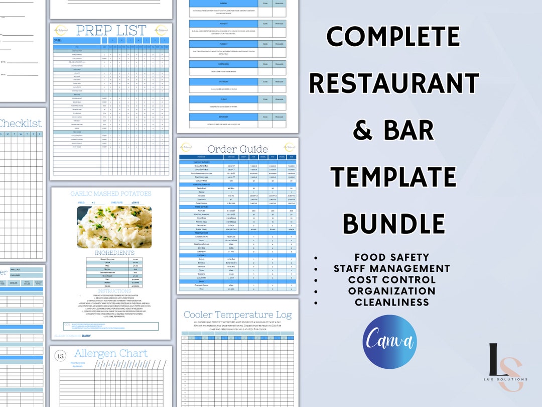 Restaurant Template Bundle, 30 Editable Restaurant & Bar Templates ...