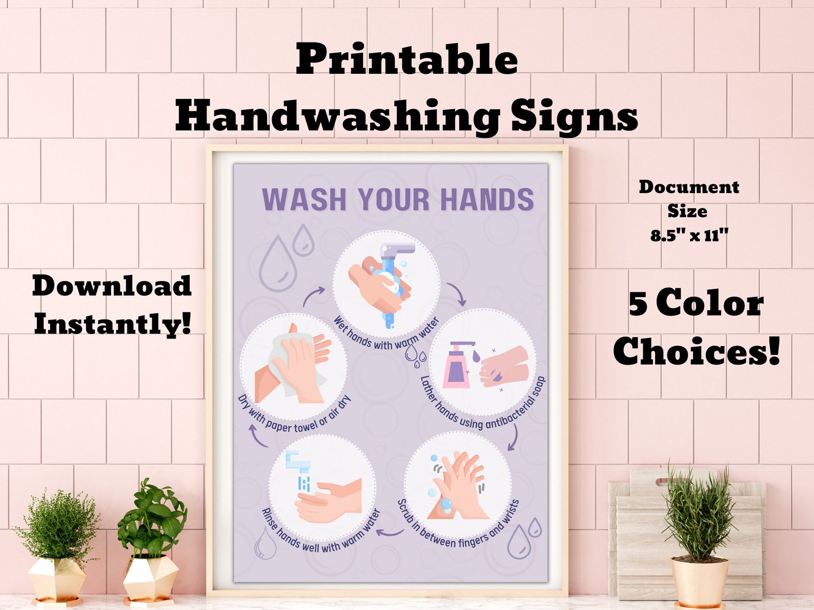 Printable Handwashing Sign, Health and Safety Awareness, Wash Your ...