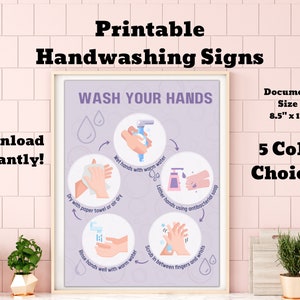Printable Handwashing Sign, Health and Safety Awareness, Wash Your ...