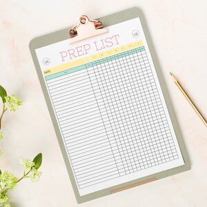 Prep and Par List for Kitchens Food Prep List Edit Free With - Etsy