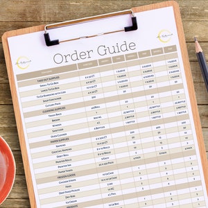 Order Guide for Restaurants and Bars, Restaurant Par List, Ordering ...