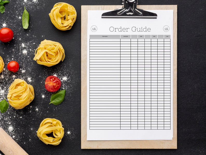 Order Guide for Restaurants and Bars, Restaurant Par List, Ordering ...