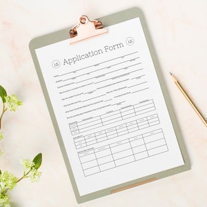 Restaurant Application Form, Editable Application Template, Application ...