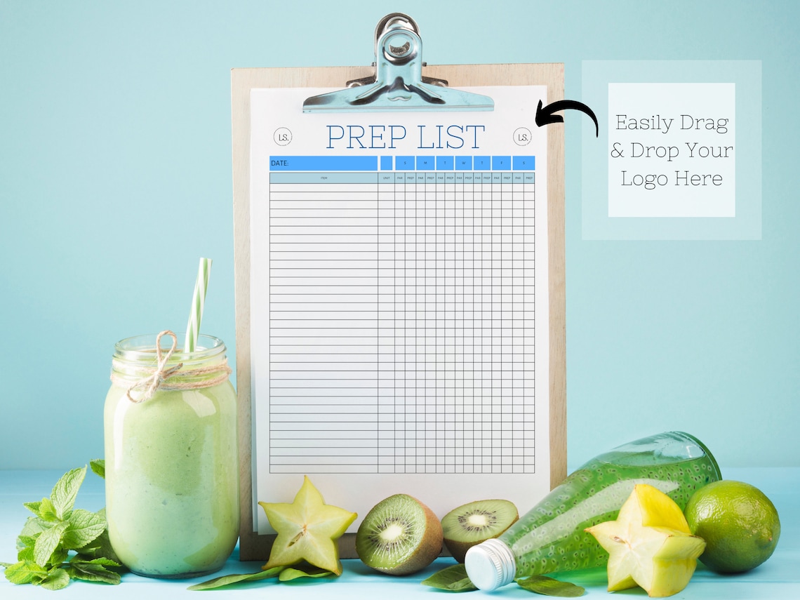 Prep and Par List for Kitchens Food Prep List Edit Free With - Etsy