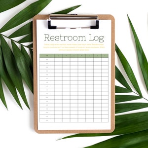 Bathroom Log, Restroom Checklist, Editable Template, Washroom Log ...