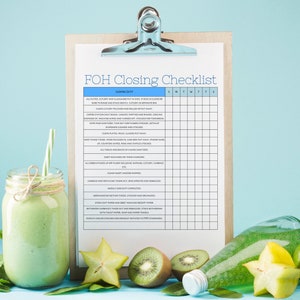 FOH Closing Checklist Template, Server Closing Checklist, Editable ...