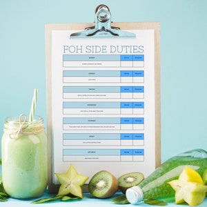 FOH Checklist Template Bundle Restaurant & Bar Serving - Etsy
