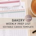 Bakery Opening Checklist, Editable Template for Bakeries, Bakery Daily ...
