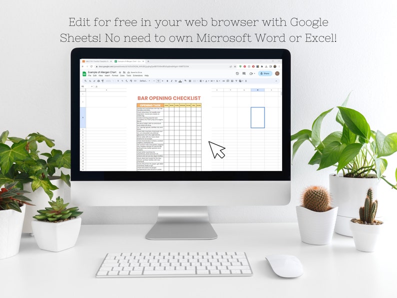 Bartenders Daily Opening Checklist, Editable Template for Bartenders ...