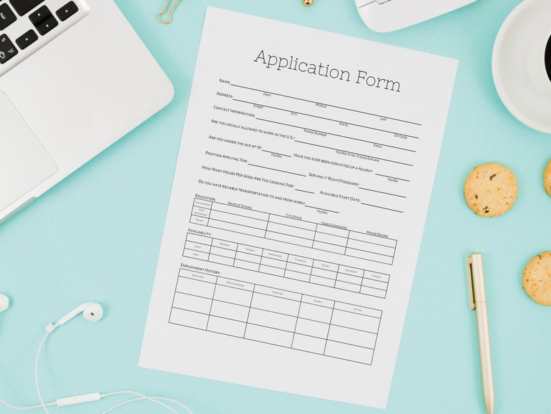 Restaurant Application Form Editable Application Template - Etsy