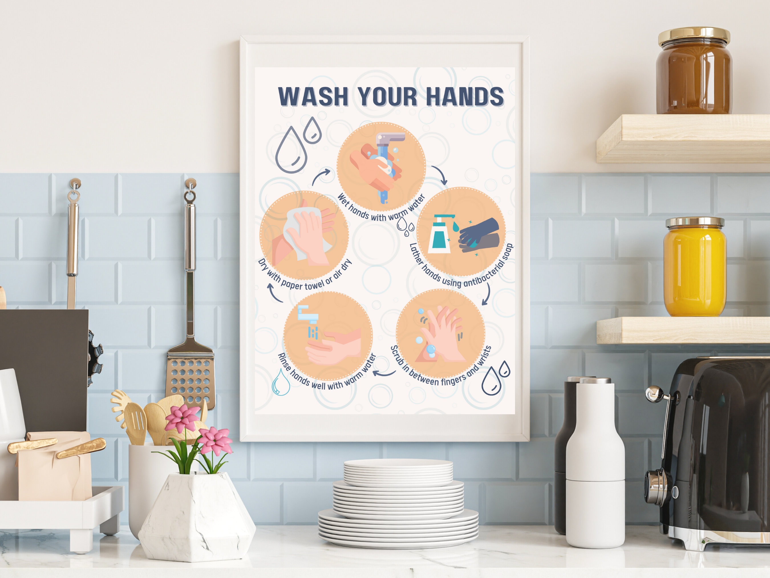 Printable Handwashing Sign, Health and Safety Awareness, Wash Your ...