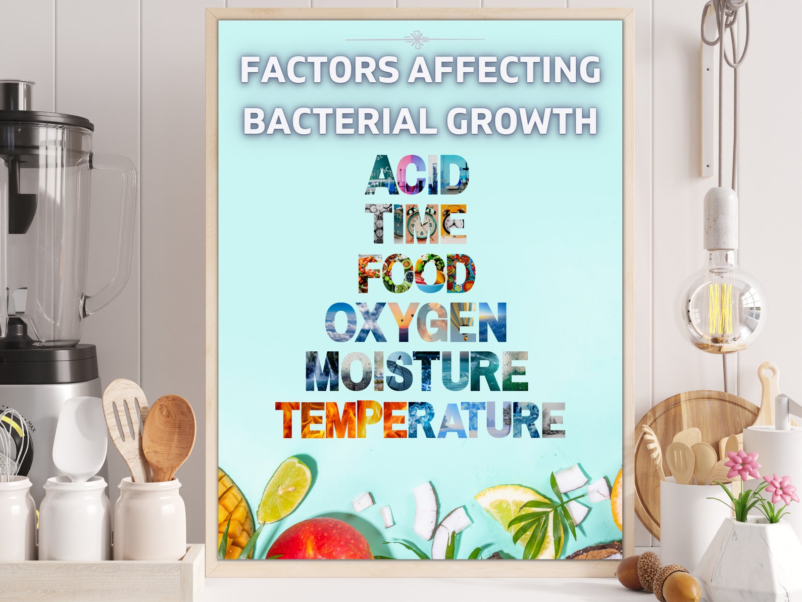 Food Safety Poster, Factors That Affect Bacterial Growth, Restaurant ...