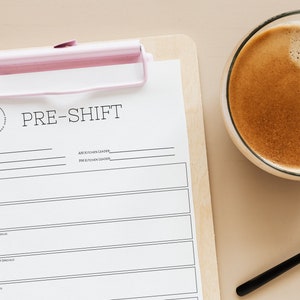 Pre-shift for Restaurants, Editable Pre Shift Template, Restaurant ...