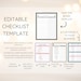 Checklist Template, Fully Editable and Customizable Checklist Template ...