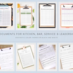 Restaurant Operations Template Bundle, Food Safety Record Sheets, Prep ...