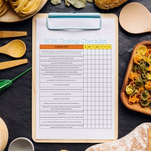 BOH Closing Checklist Template, Editable Kitchen Template for ...