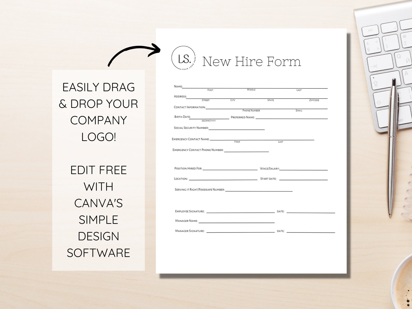 New Employee Hiring Form Employee On-boarding Document New - Etsy