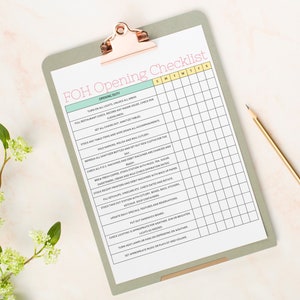 FOH Opening Checklist Server Opening Checklist Editable - Etsy