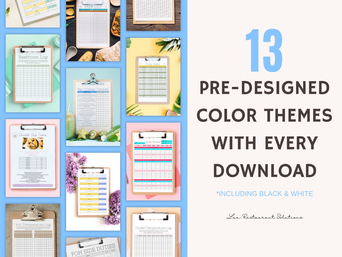 Restaurant Side Duty Template Bundle, Extra Cleaning Lists, Edit Free ...