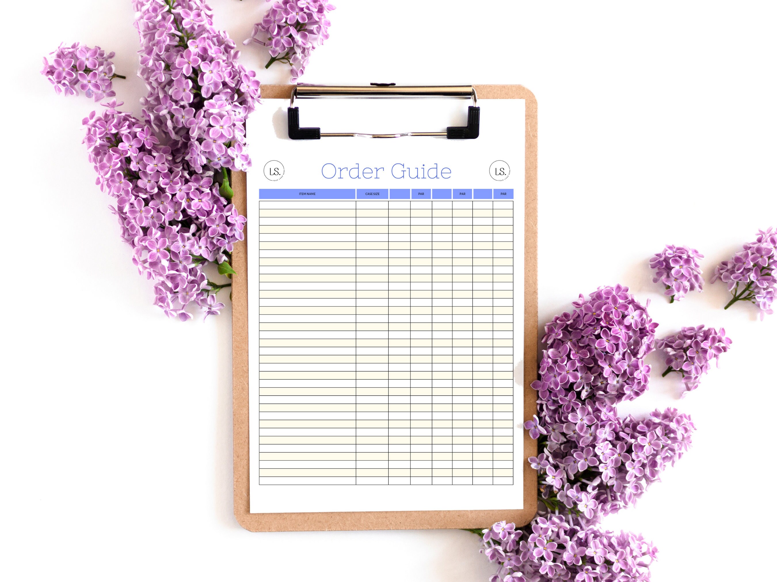 Order Guide for Restaurants and Bars Restaurant Par List - Etsy